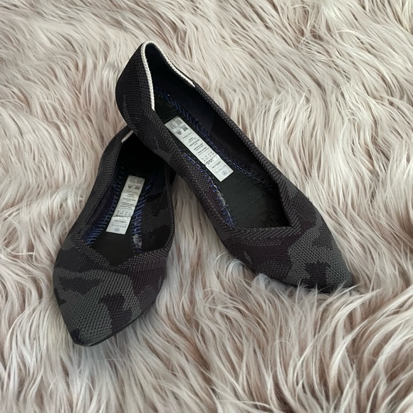 Rothy's | Shoes | Rothys Pointed Toe Gray Camo Flats No Insoles | Poshmark